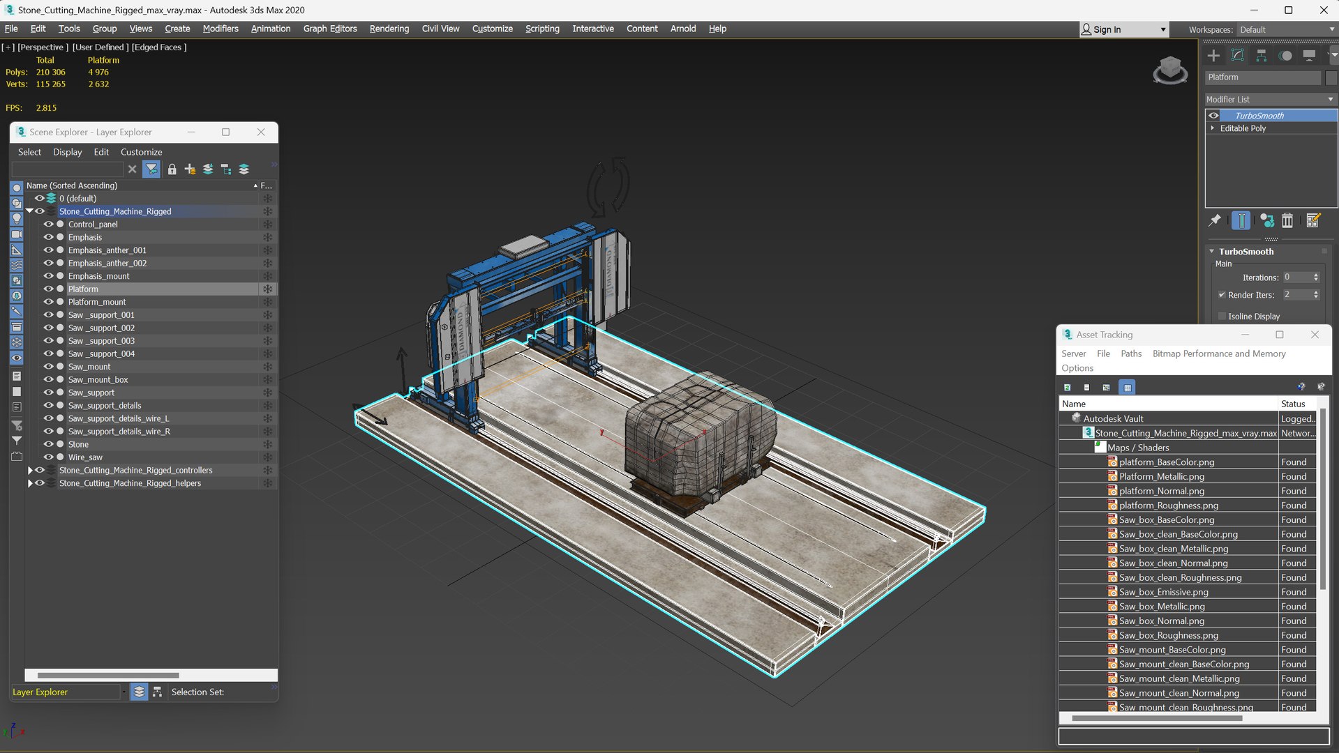 Stone Cutting Machine Rigged 3D Model - TurboSquid 2335571