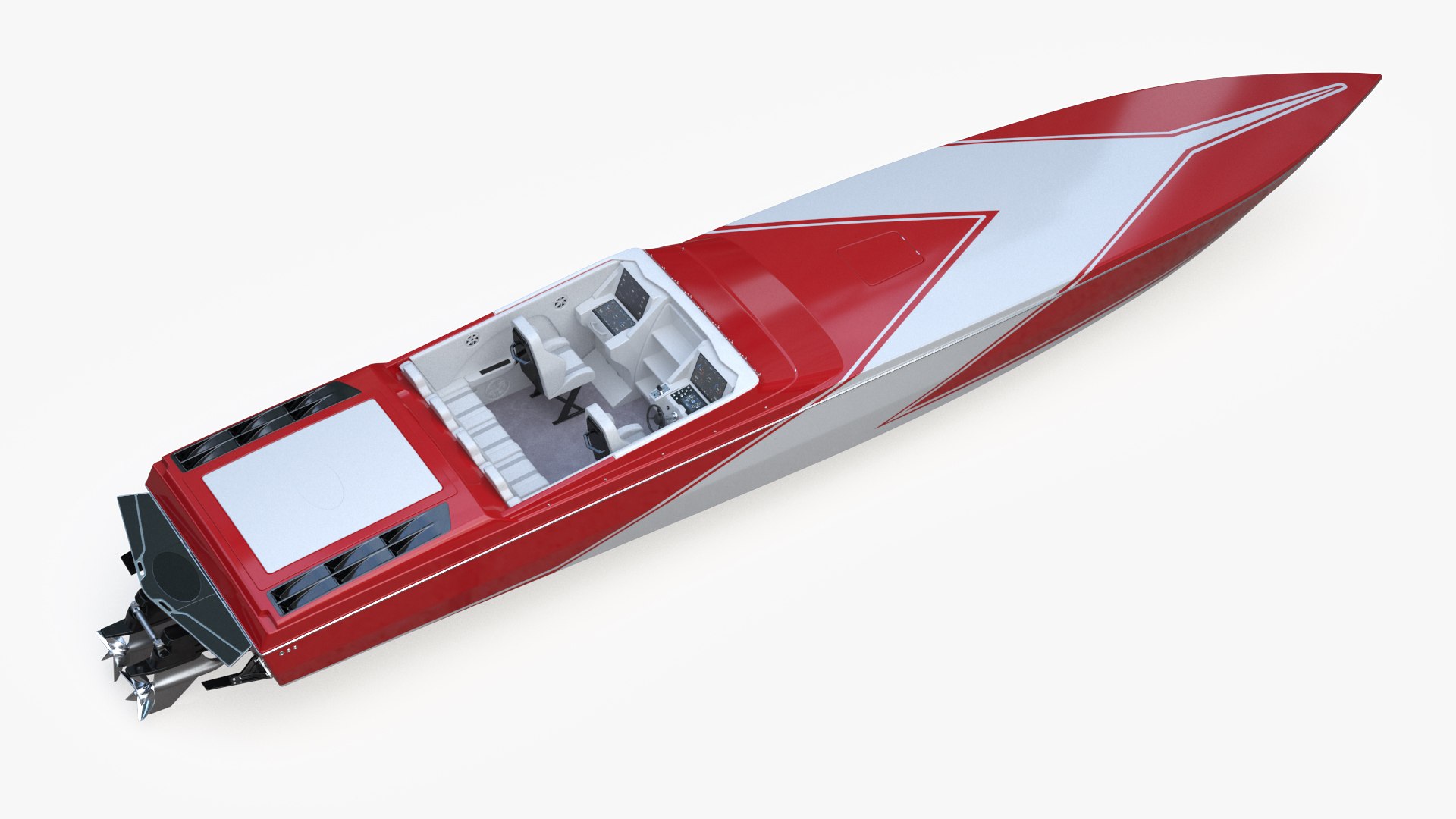 3D Speedboat Red Model - TurboSquid 2284526