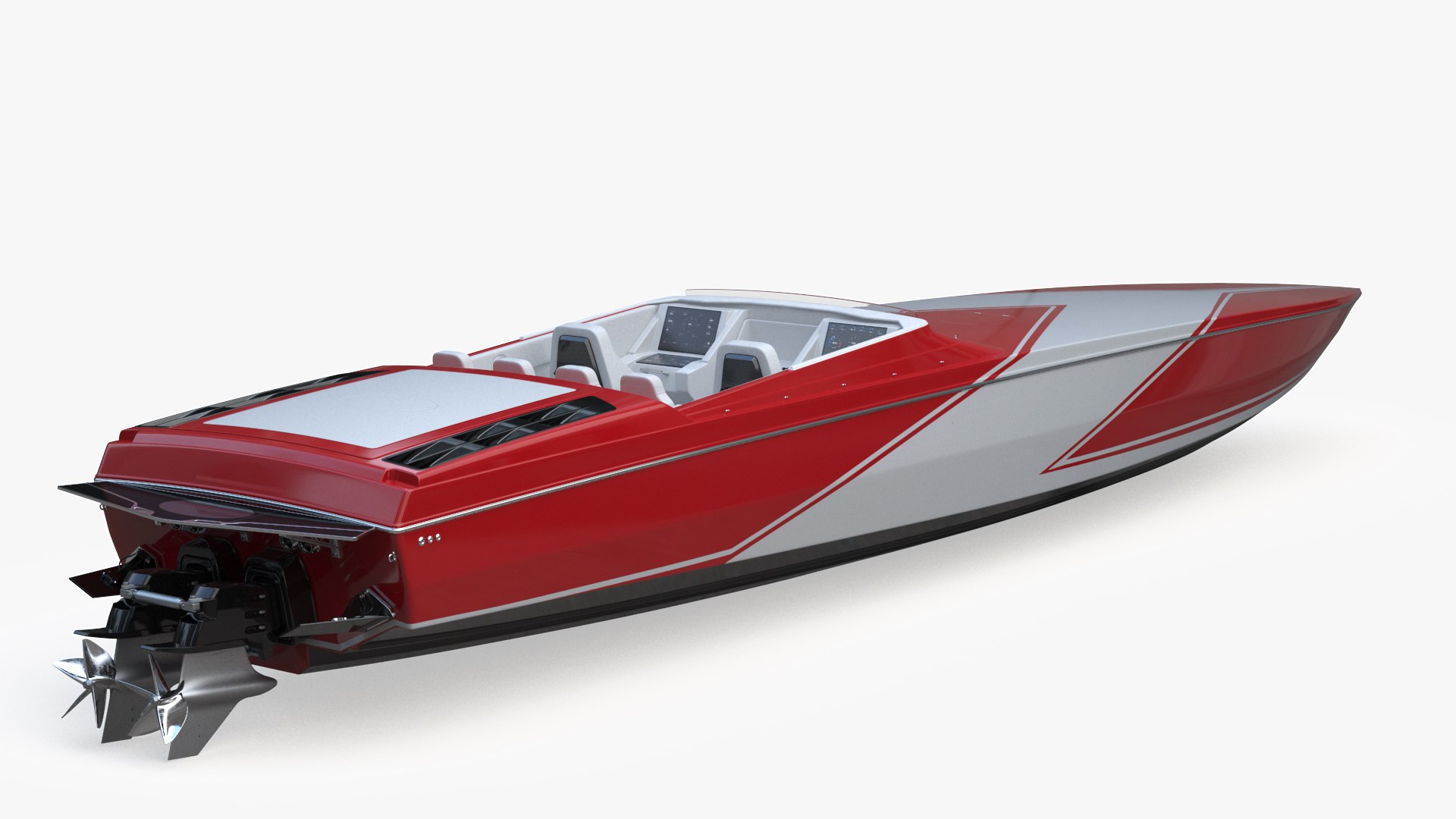 3D Speedboat Red Model - TurboSquid 2284526