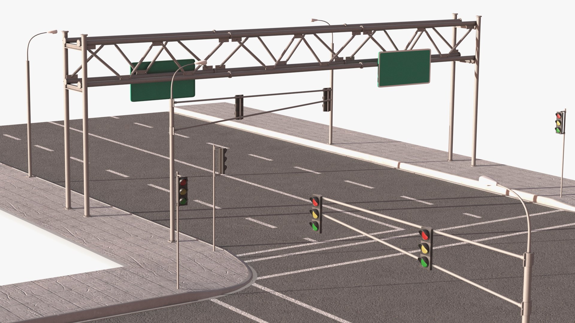 Highway Road Elements Collection 3D model - TurboSquid 2087360