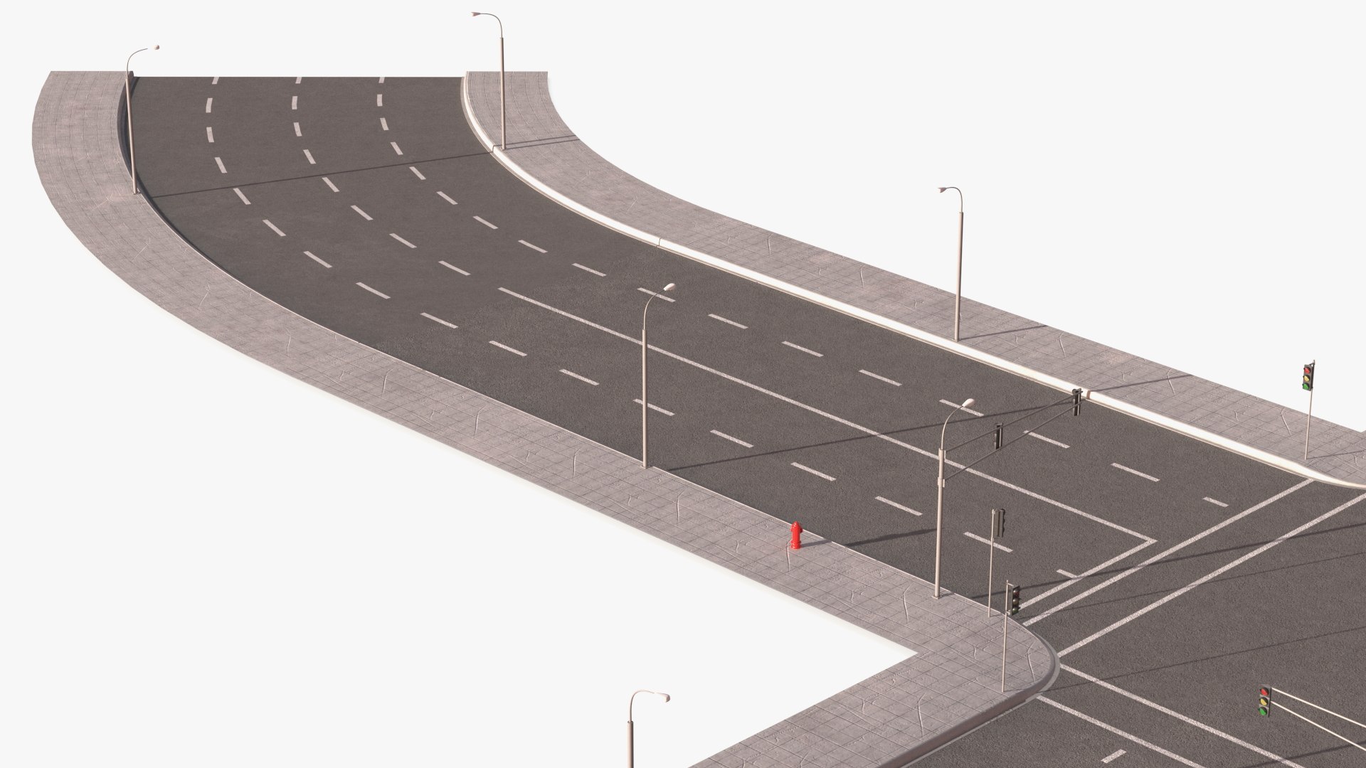 Highway Road Elements Collection 3D model - TurboSquid 2087360