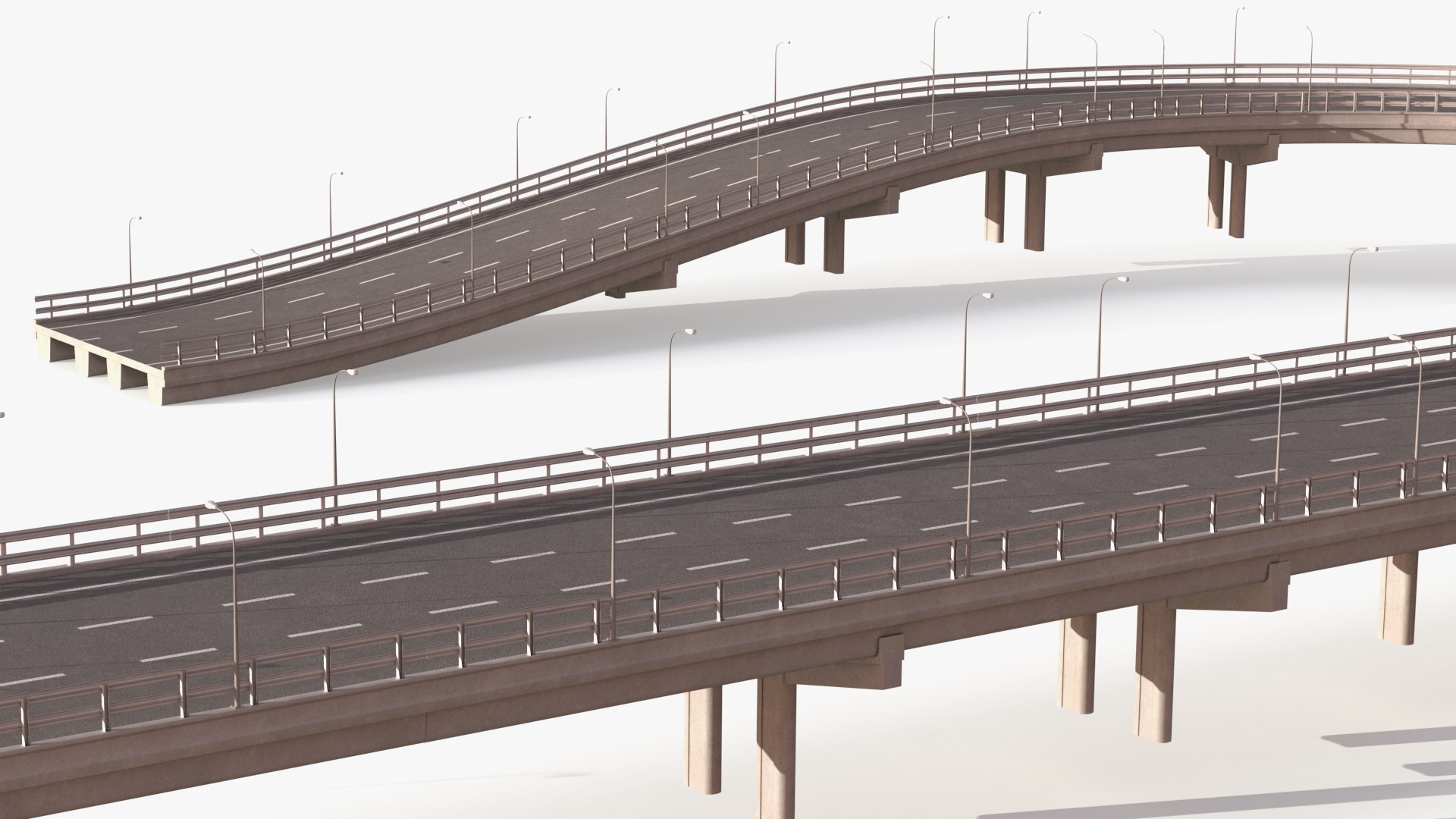 Highway Road Elements Collection 3D model - TurboSquid 2087360