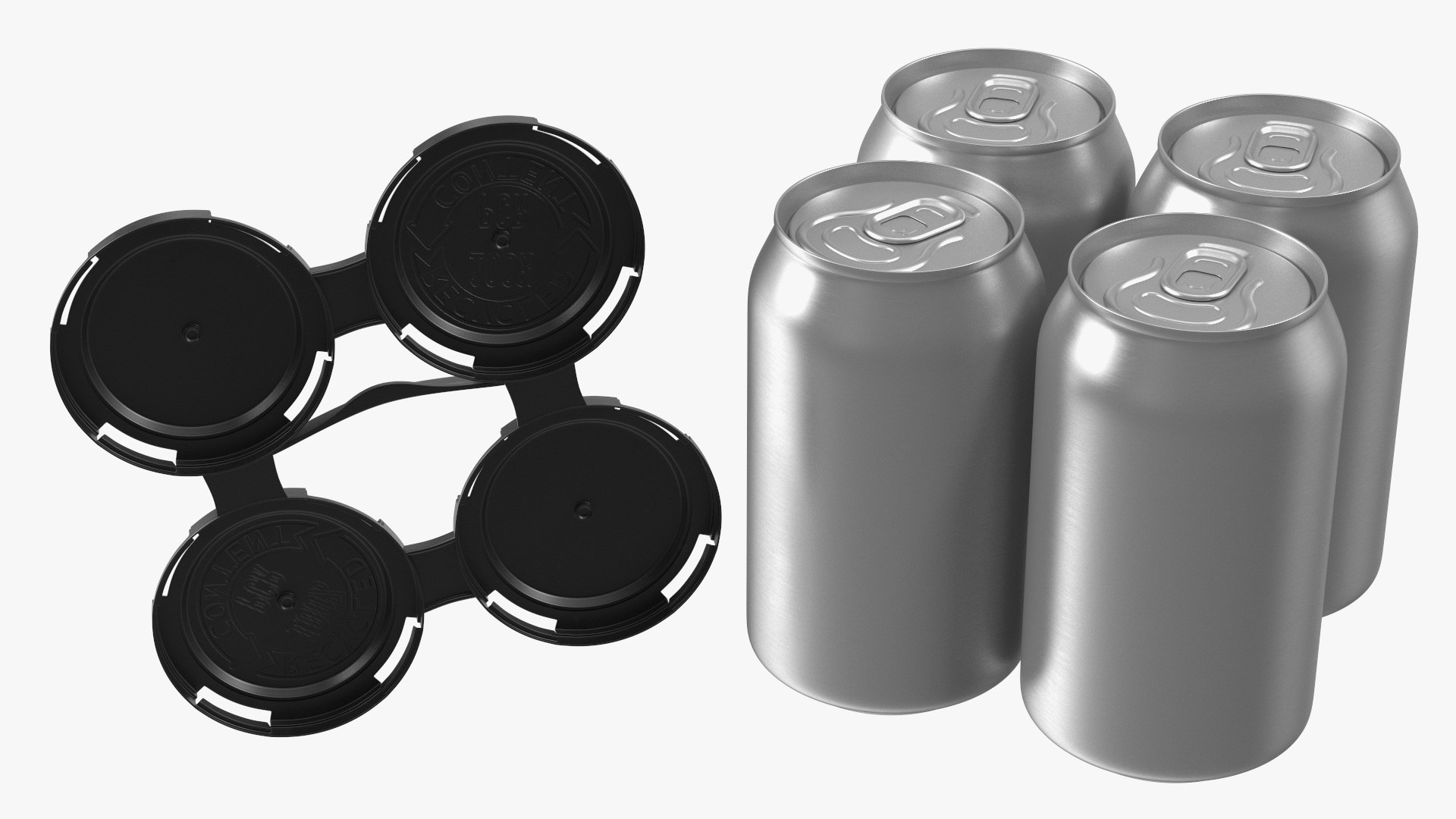 3D model Reusable 4 Pack Soda Can Plastic Holder - TurboSquid 2139752