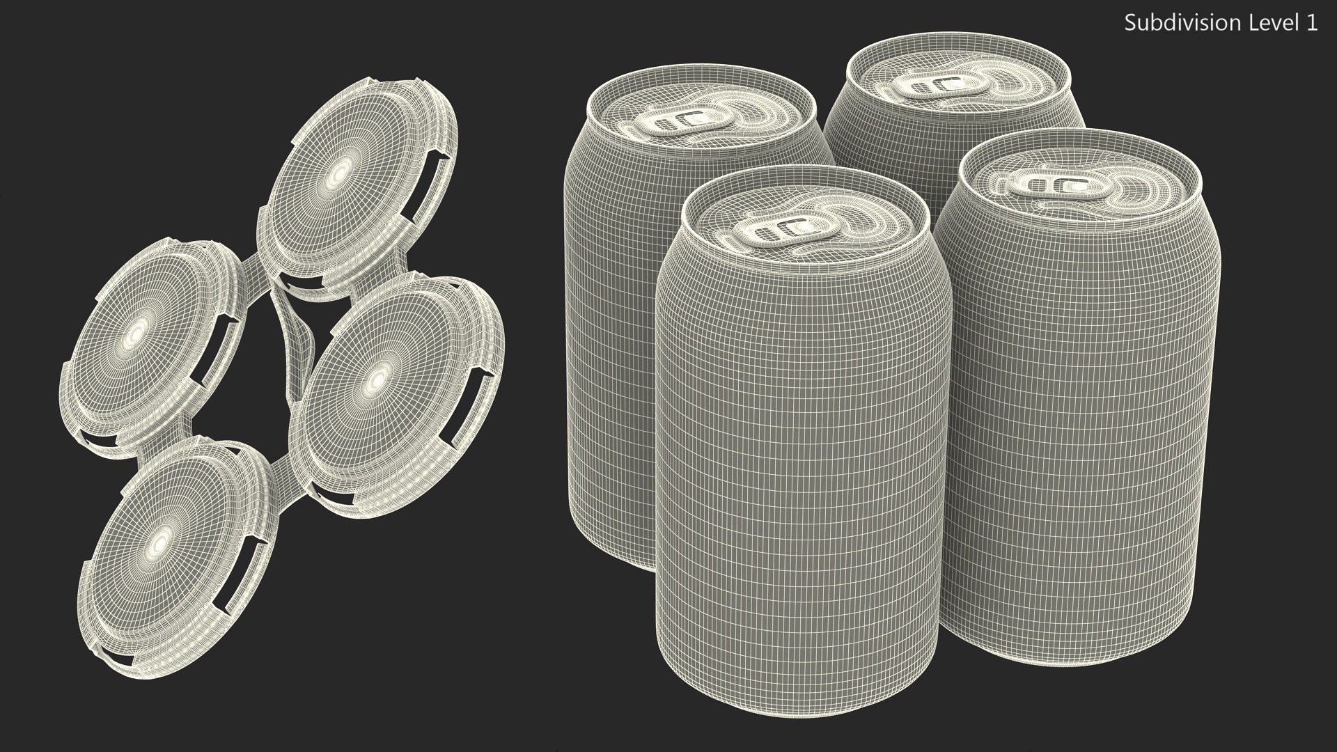 3D model Reusable 4 Pack Soda Can Plastic Holder - TurboSquid 2139752