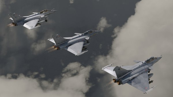 modelo 3d Colección Dassault Rafale totalmente texturizada y aparejada ...