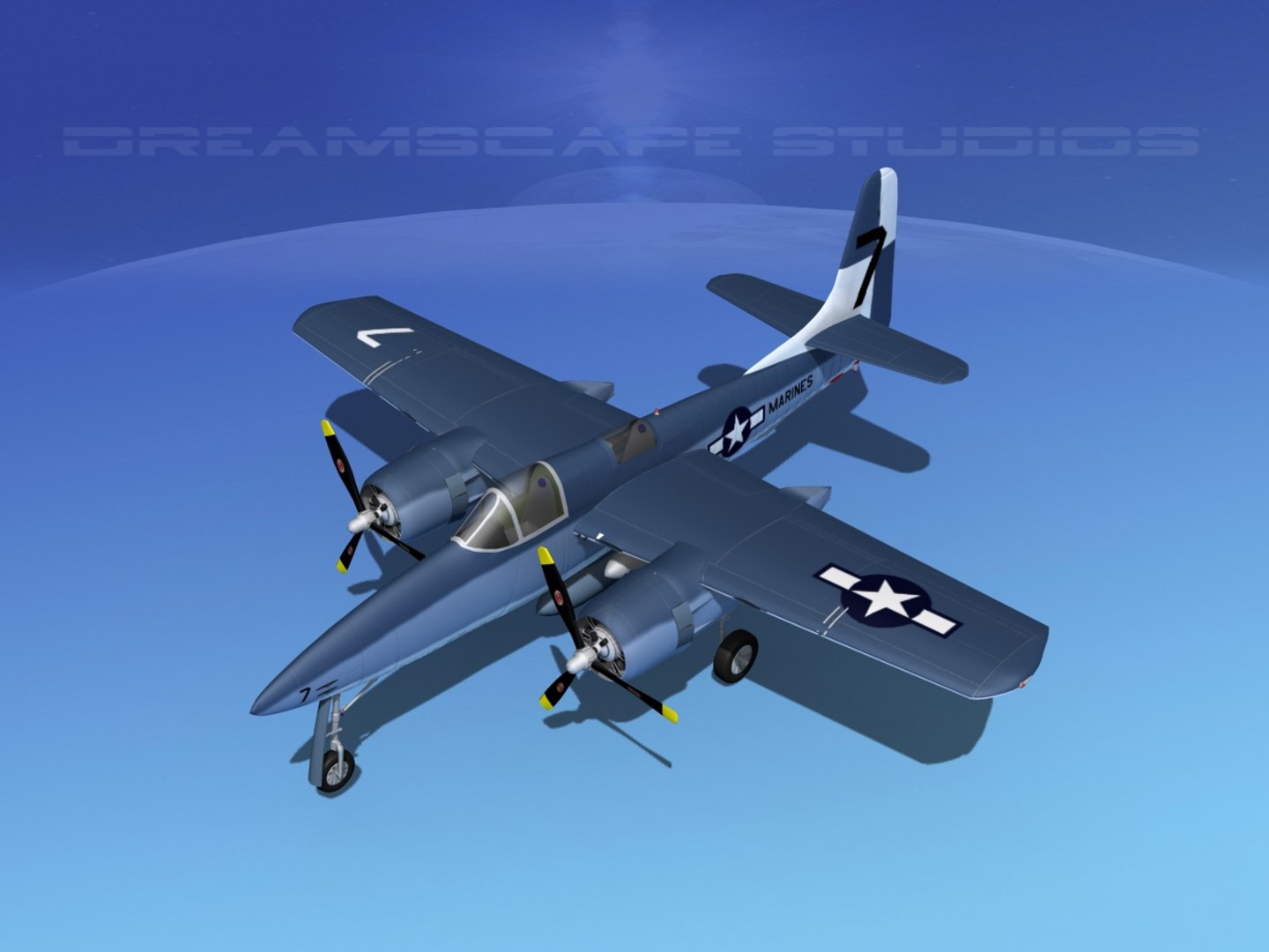 3d Cockpit Tigercat Fighters Model