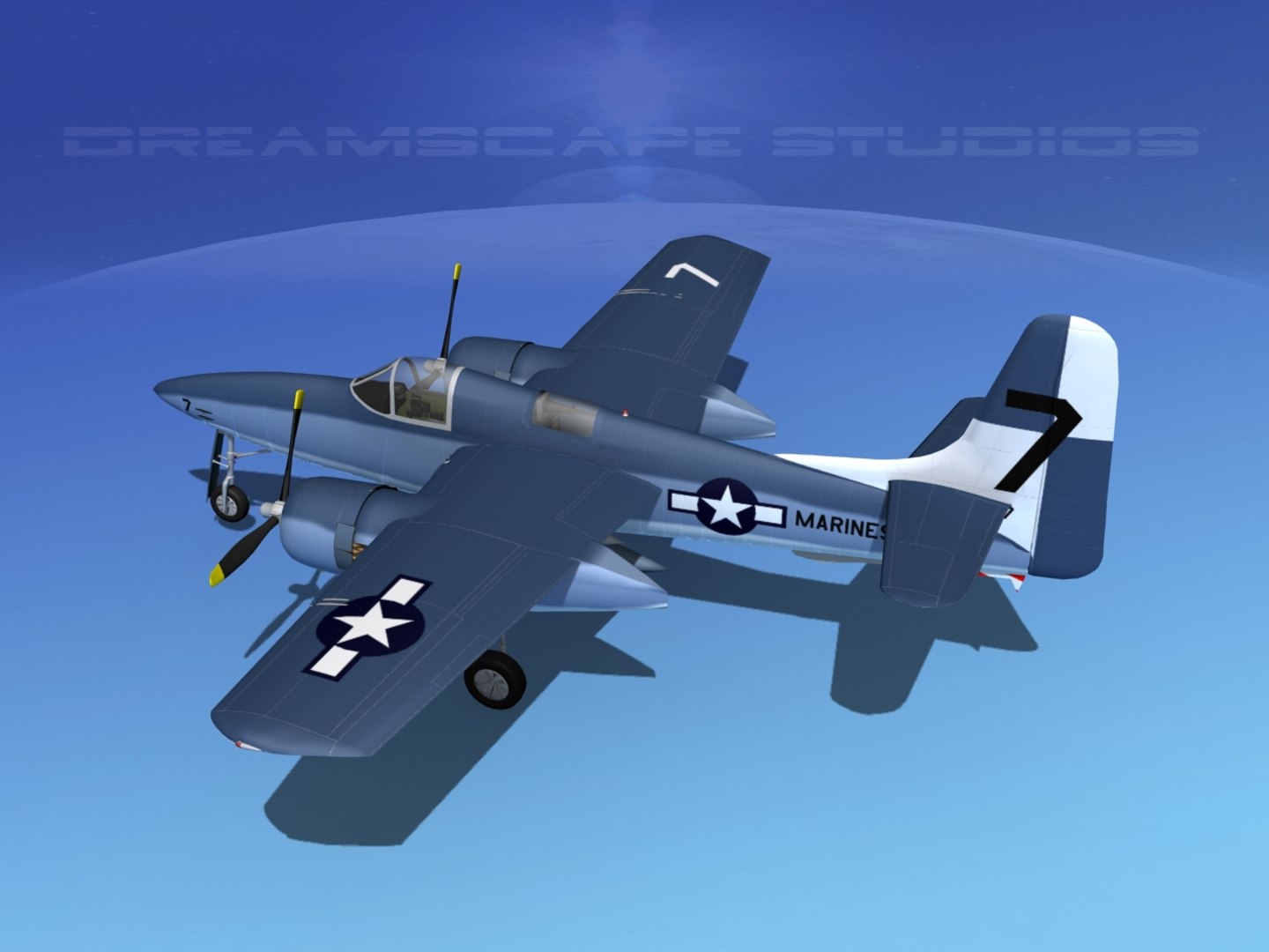 3d Cockpit Tigercat Fighters Model