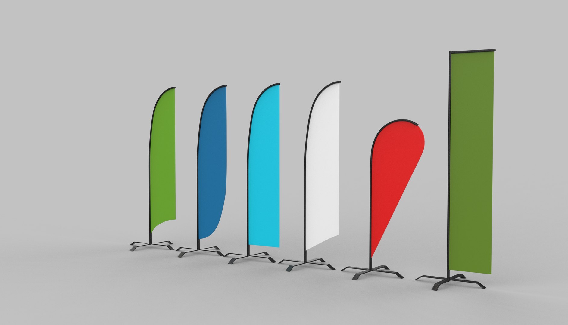 3D Banner Commercial Flags 3D Model - TurboSquid 2400432