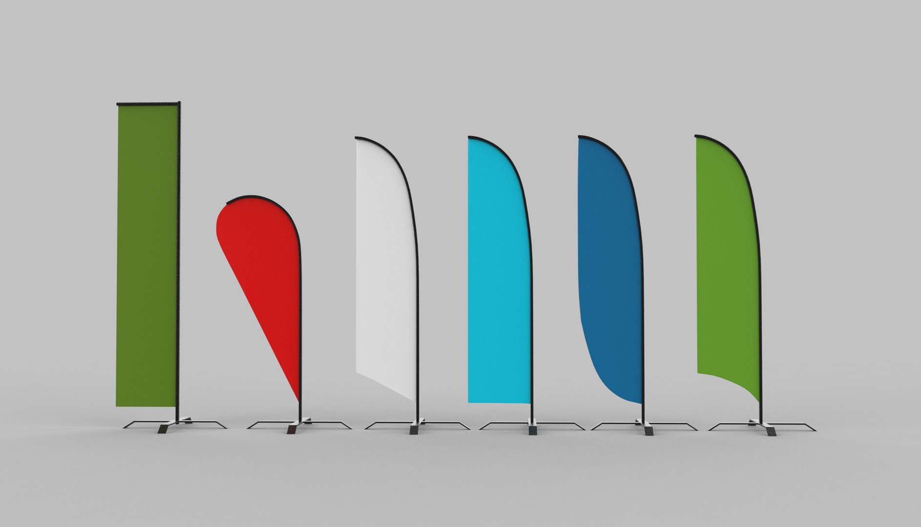 3D Banner Commercial Flags 3D Model - TurboSquid 2400432