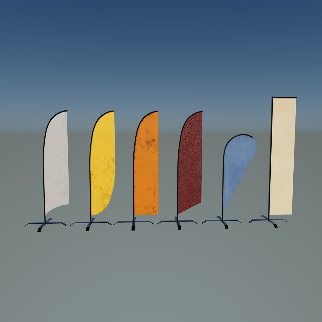 3D Banner Commercial Flags 3D Model - TurboSquid 2400432