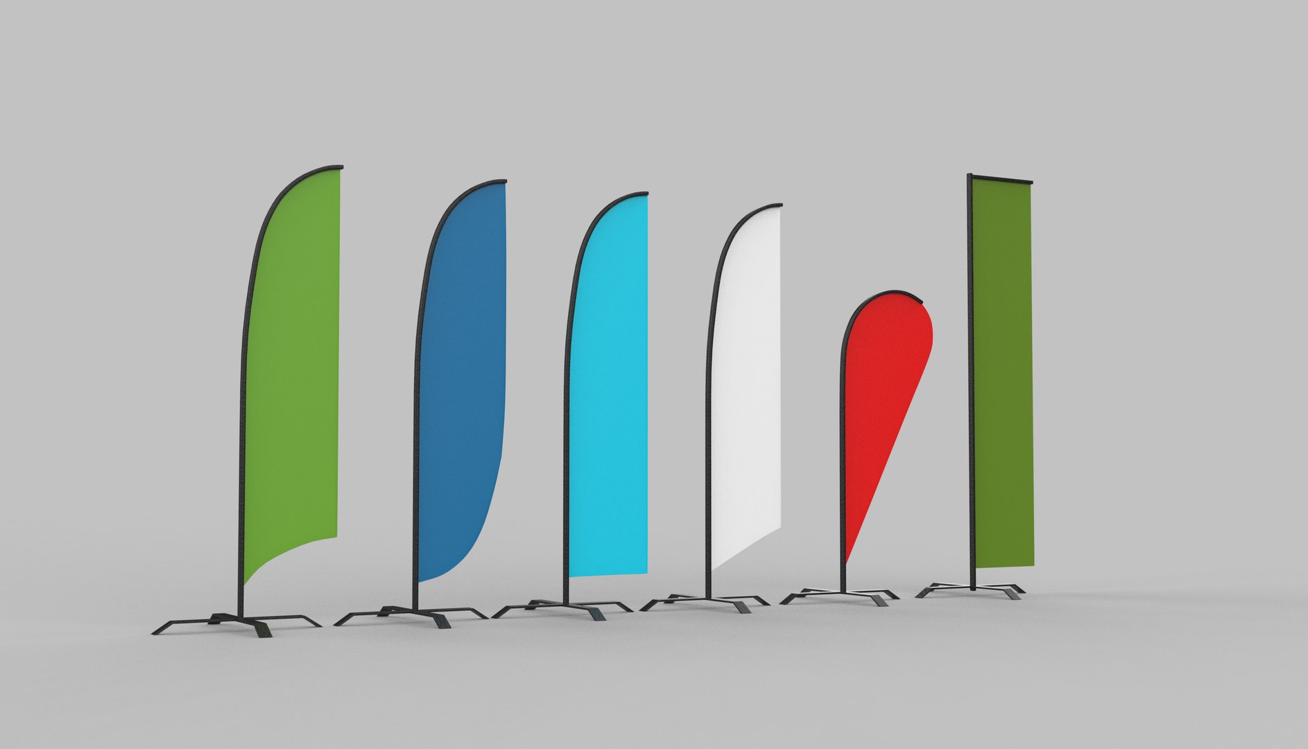 3D Banner Commercial Flags 3D Model - TurboSquid 2400432