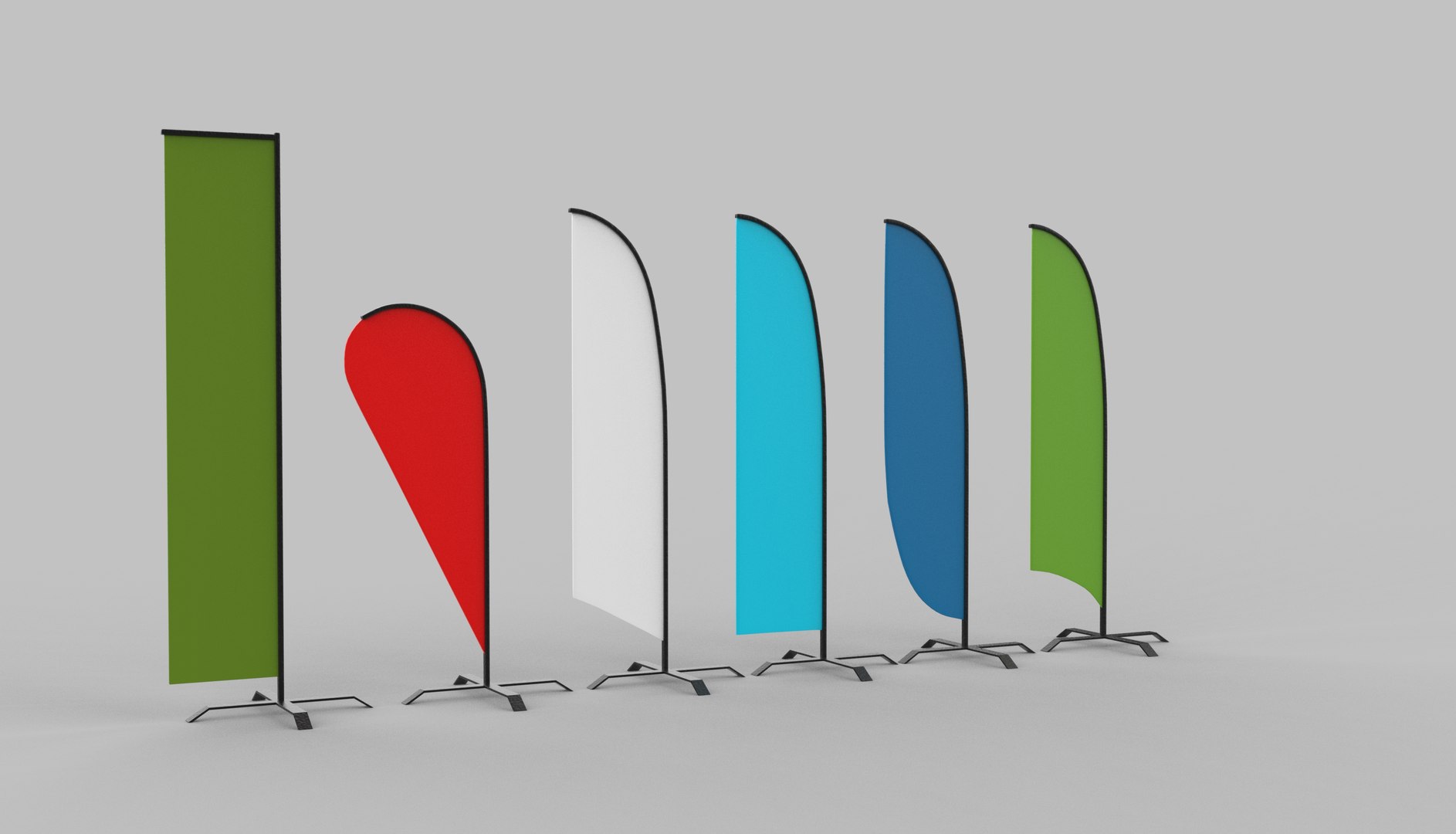 3D Banner Commercial Flags 3D Model - TurboSquid 2400432