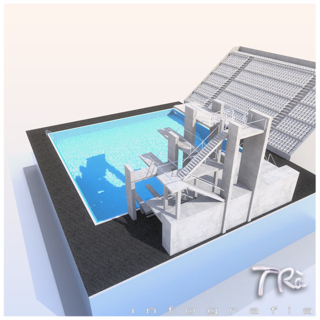 diving pool 3d max