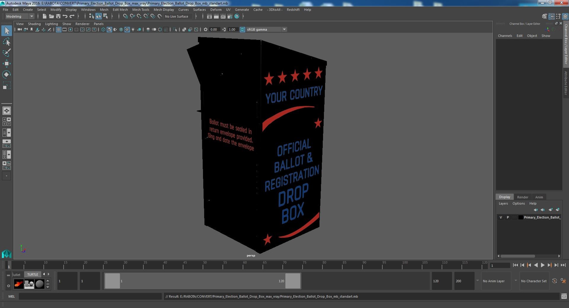 3D Primary Election Ballot Drop Box Model - TurboSquid 1914604