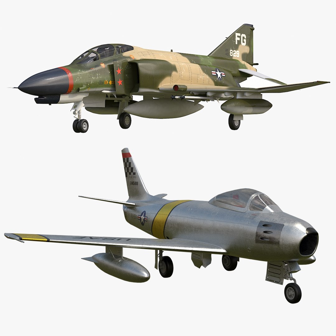USAF F-4 Pantom And F-86 Sabre Model - TurboSquid 2008778
