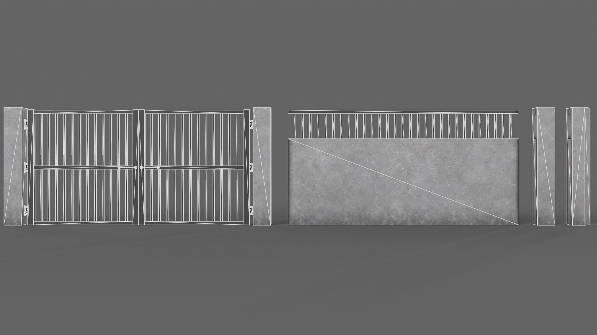 3D PBR Gate And Wall 6 - TurboSquid 2320693