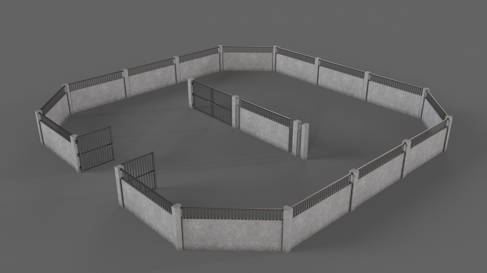 3D PBR Gate And Wall 6 - TurboSquid 2320693