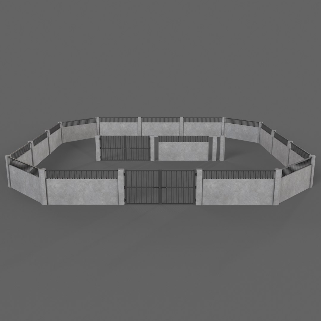 3D PBR Gate And Wall 6 - TurboSquid 2320693