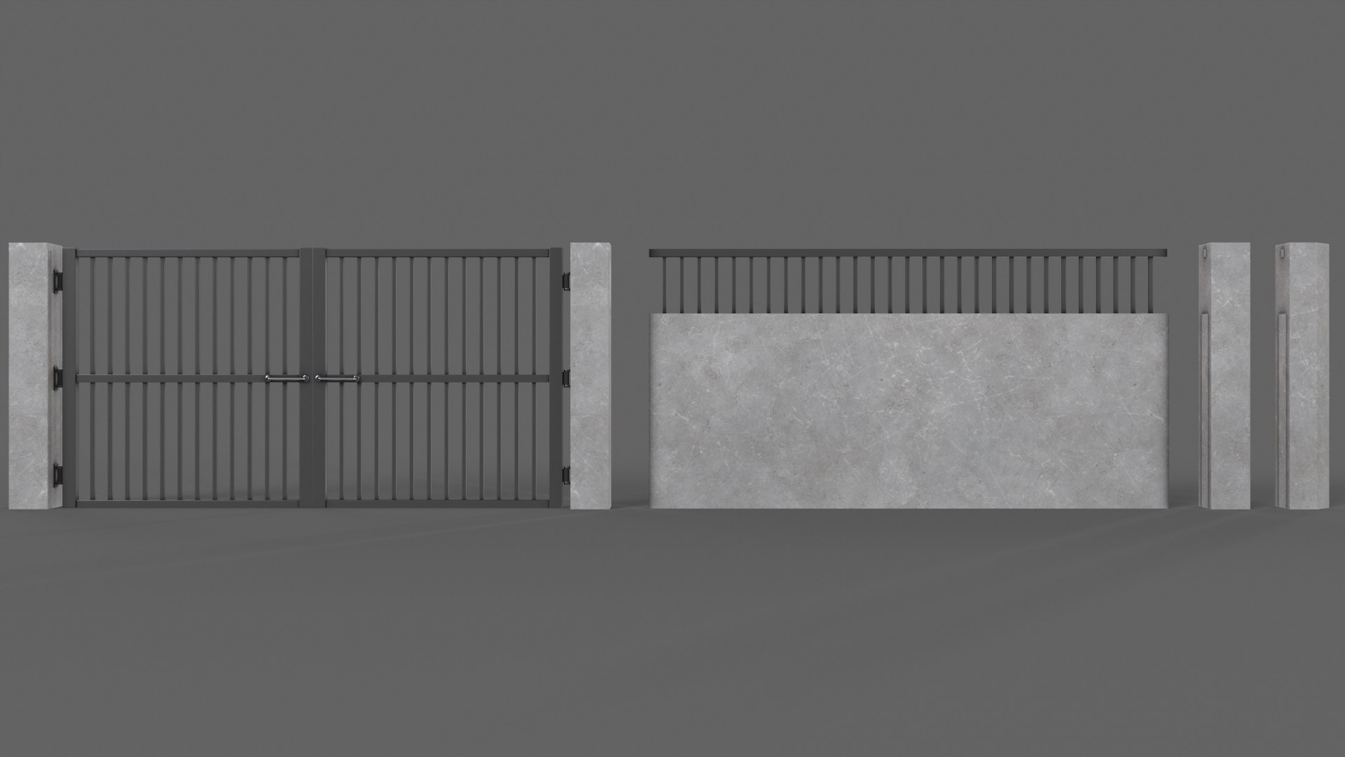 3D PBR Gate And Wall 6 - TurboSquid 2320693
