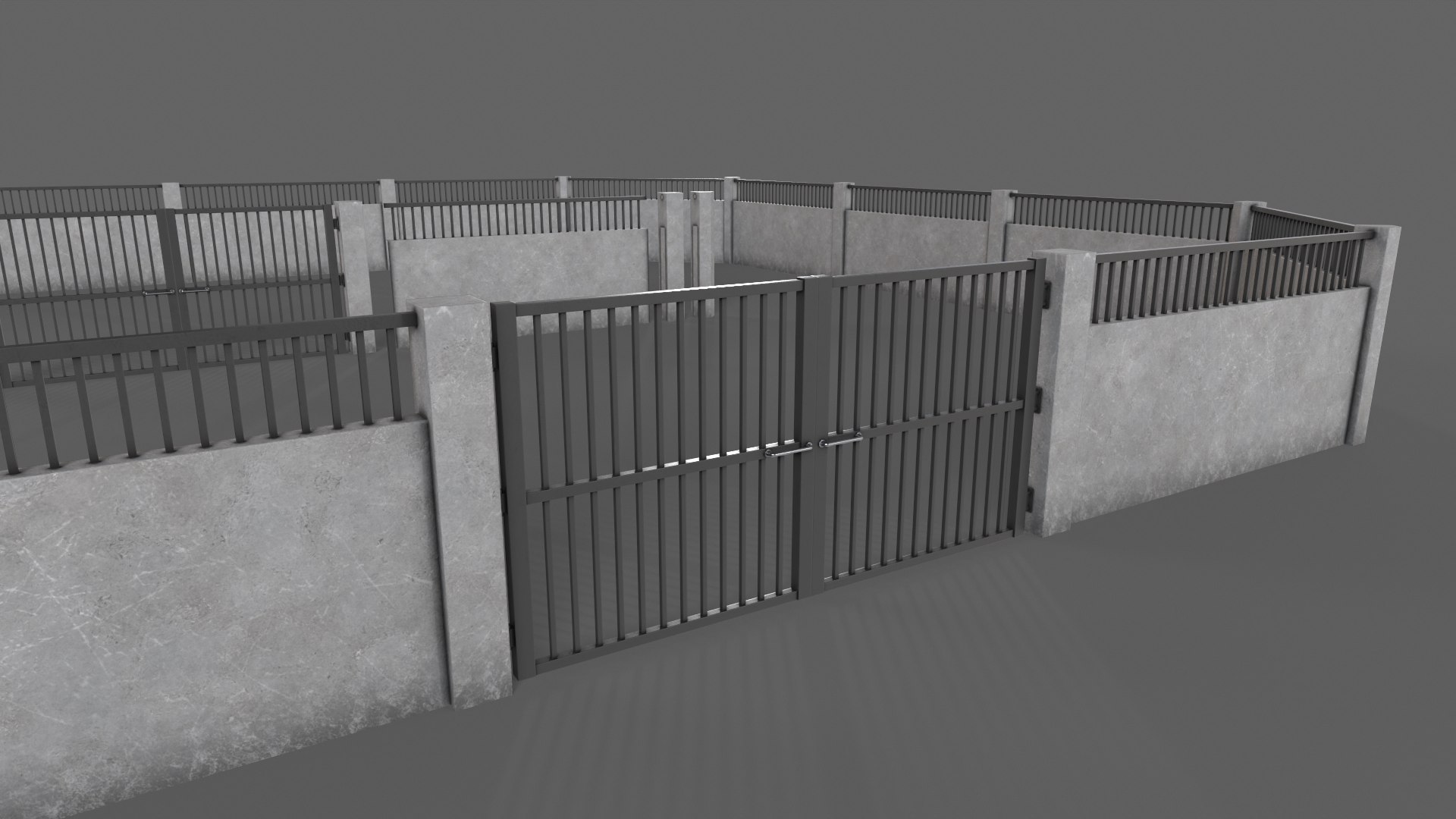 3D PBR Gate And Wall 6 - TurboSquid 2320693
