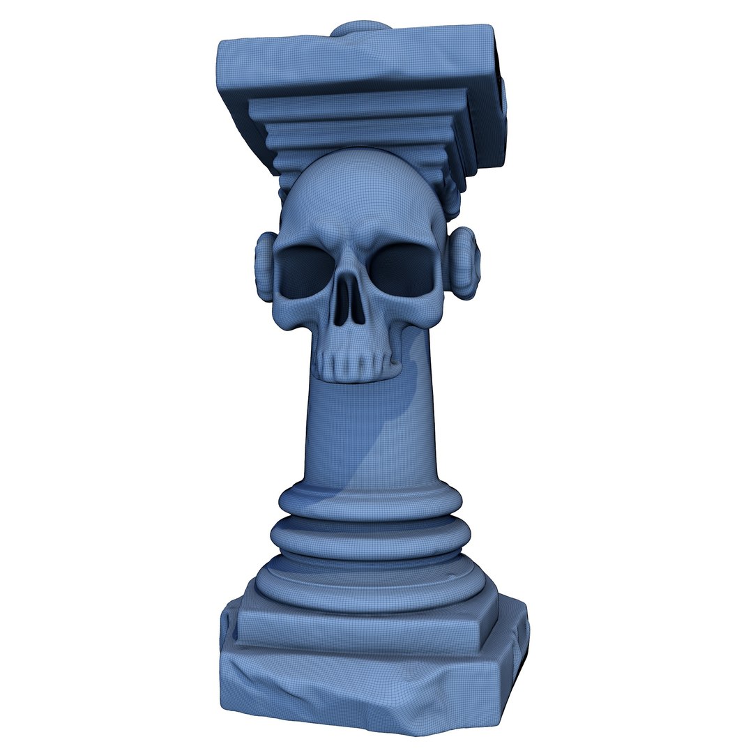 3D Temple Stone Skull Pillar 6 - TurboSquid 2417078
