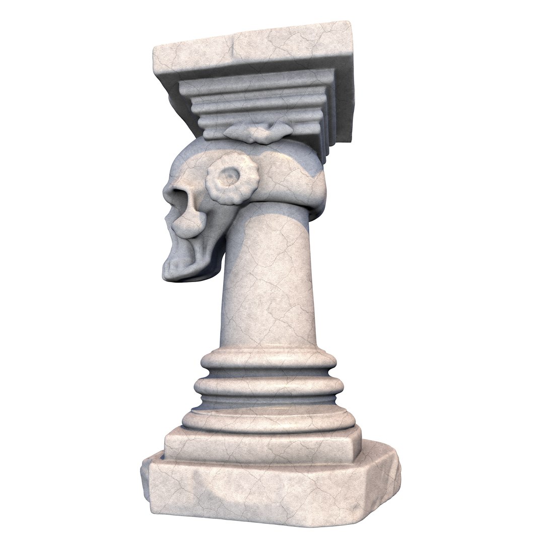 3D Temple Stone Skull Pillar 6 - TurboSquid 2417078