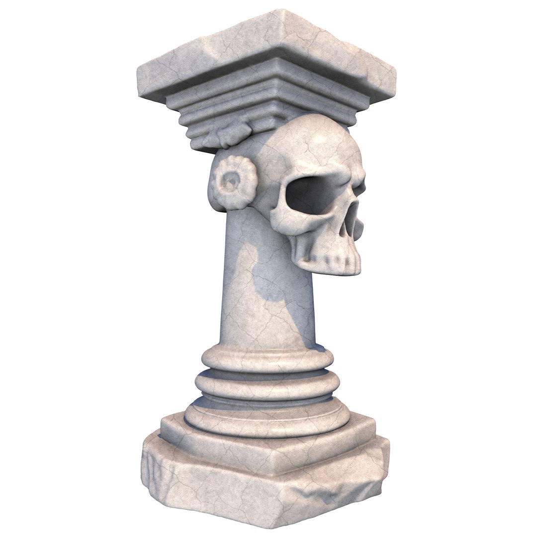 3D Temple Stone Skull Pillar 6 - TurboSquid 2417078