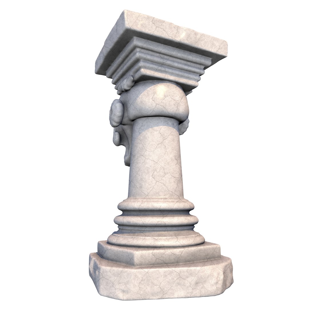 3D Temple Stone Skull Pillar 6 - TurboSquid 2417078