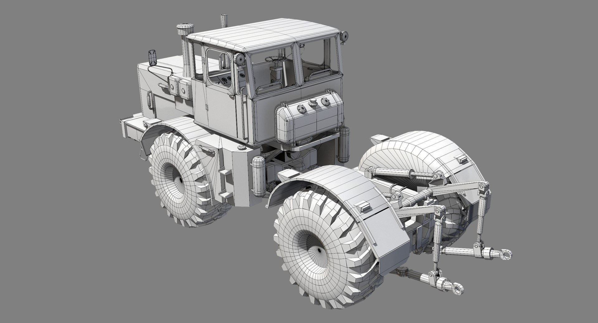 low-poly tractor k-701 3d 3ds