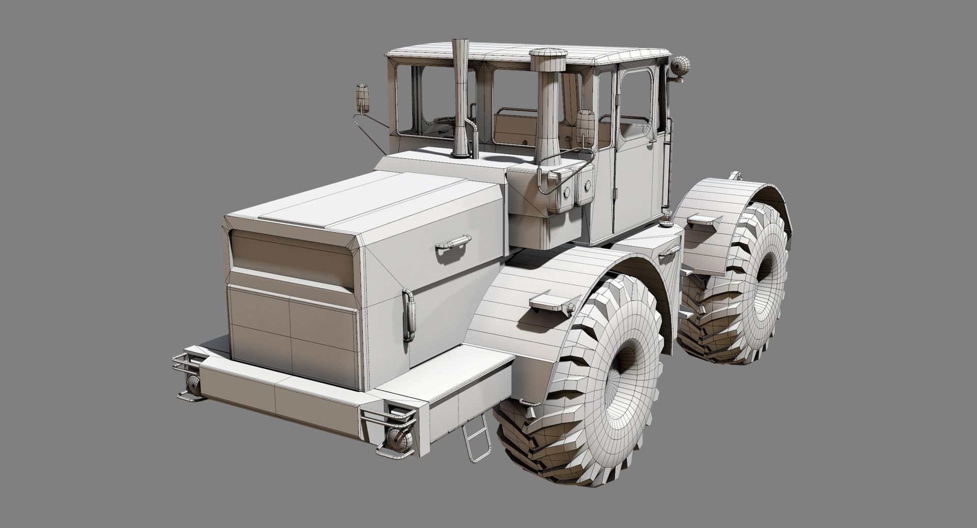 low-poly tractor k-701 3d 3ds