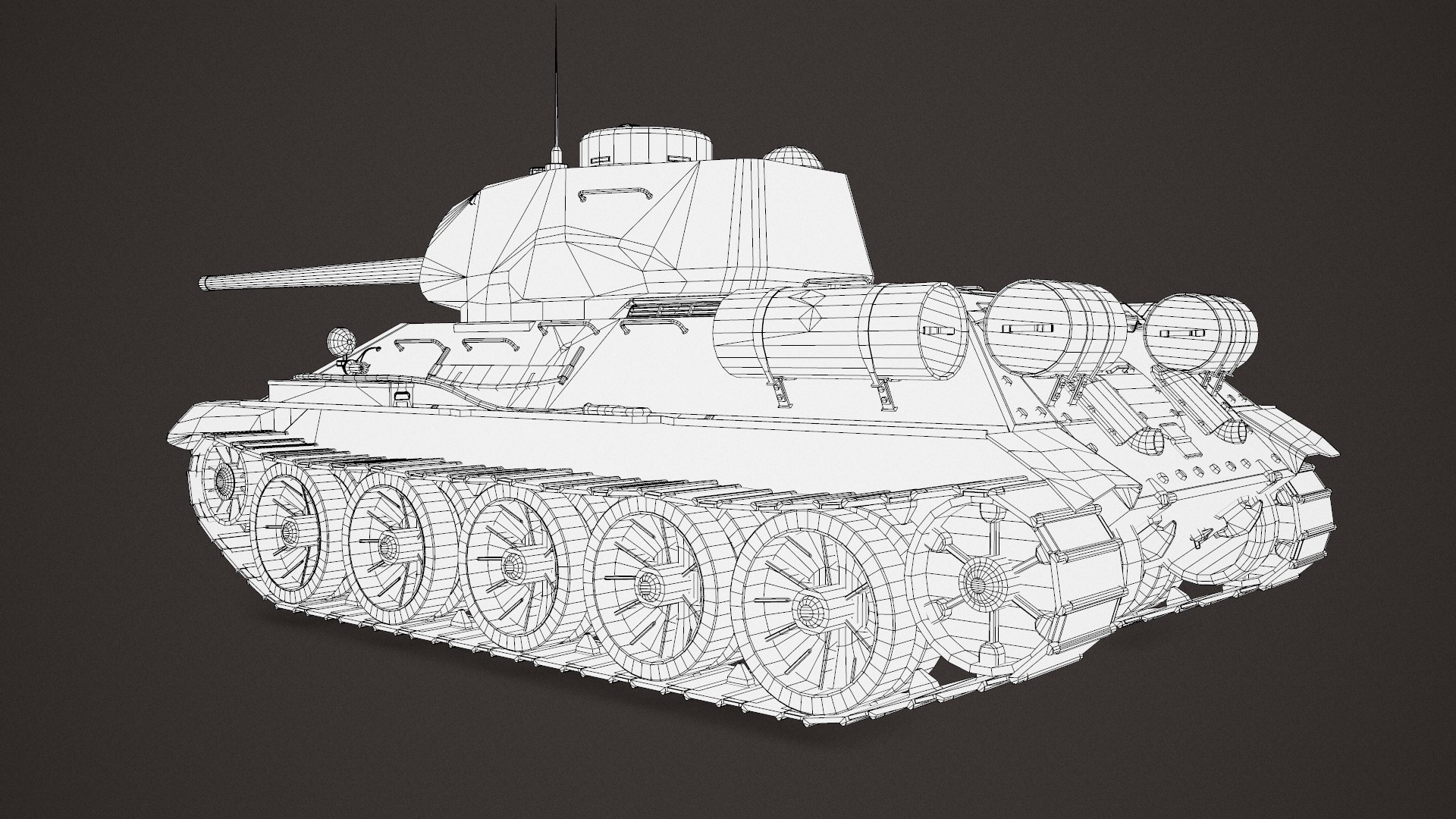 Soviet Tank T-34-85 Gameready 3D - TurboSquid 1454816