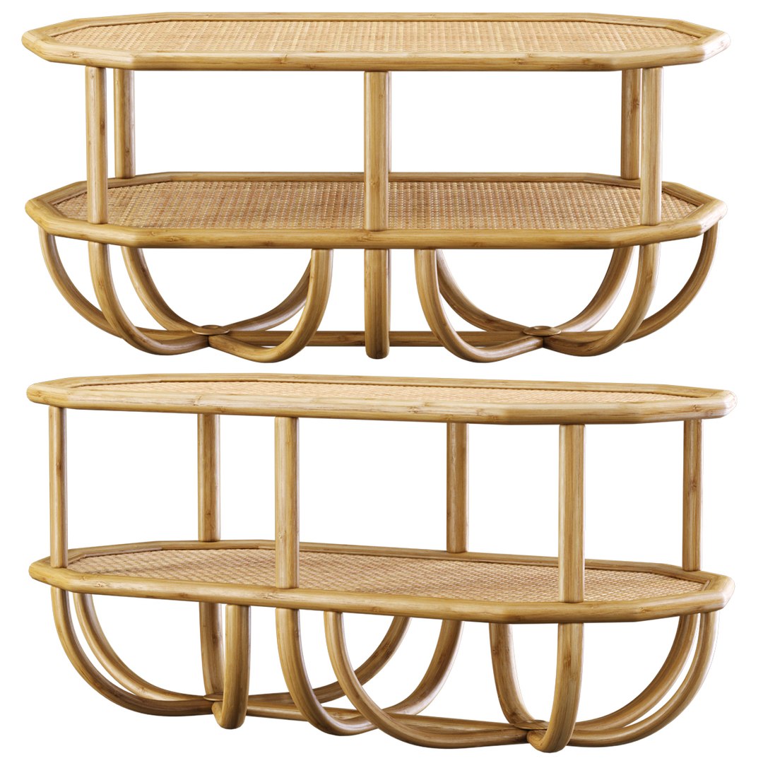 3D Spider double rattan coffee table - TurboSquid 1715263