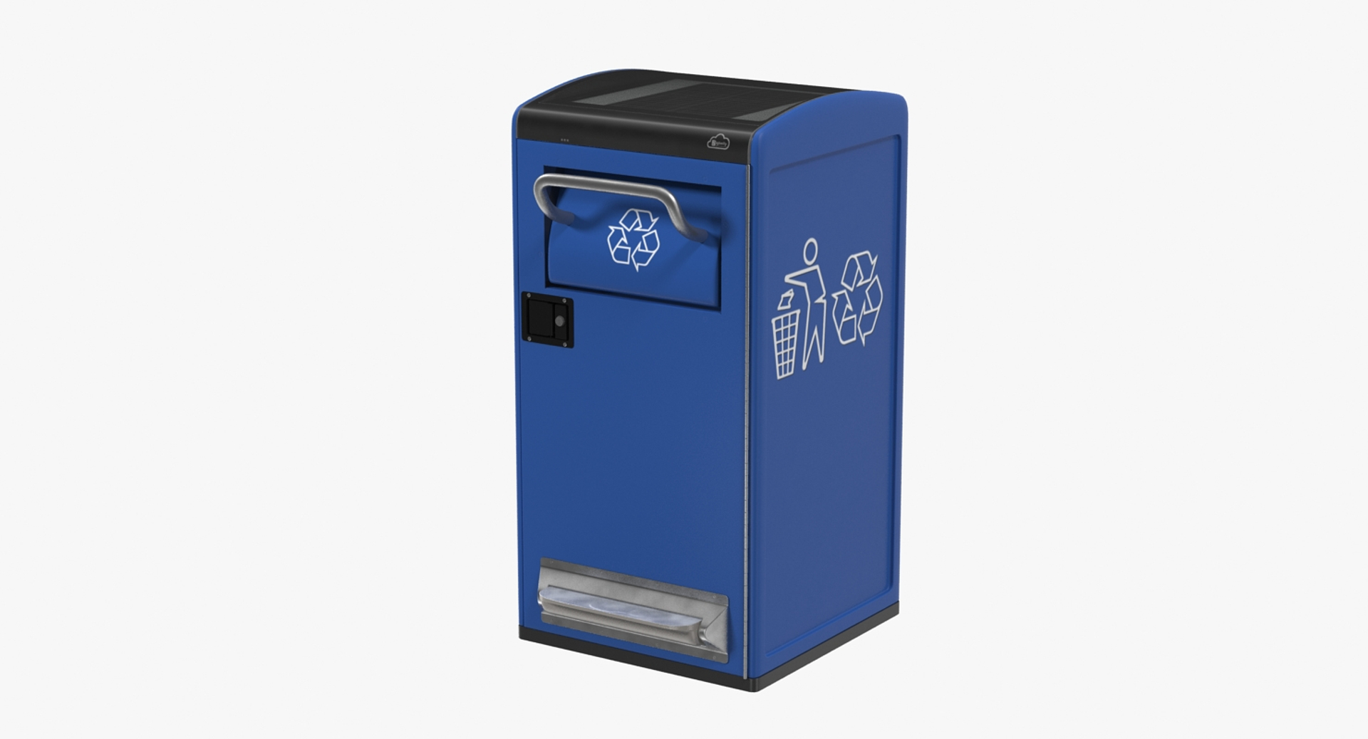 3D Modern Solar Recycling Bin Model - TurboSquid 1329637