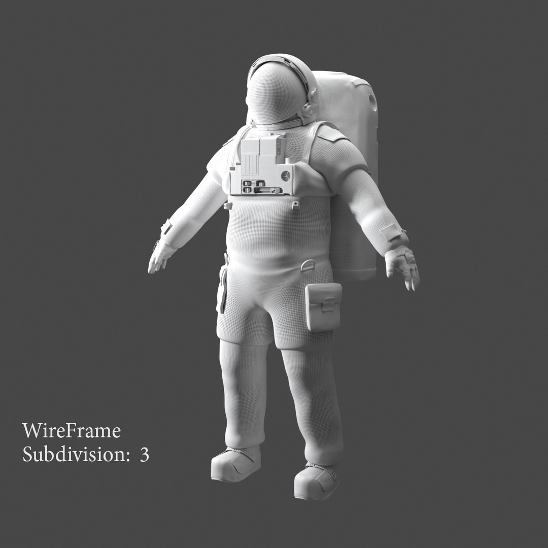 3d Space Astronaut Science Model
