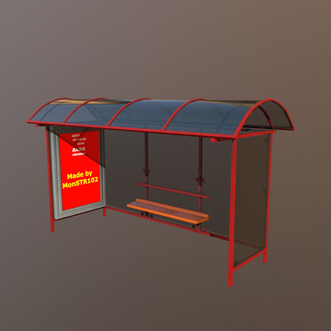 3D Bus Stop Model - TurboSquid 1234502
