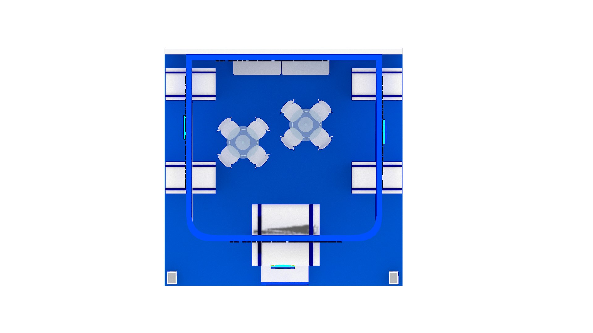 Booth Exhibition Design Size 6x6 M Three Sides Open 3D Model ...