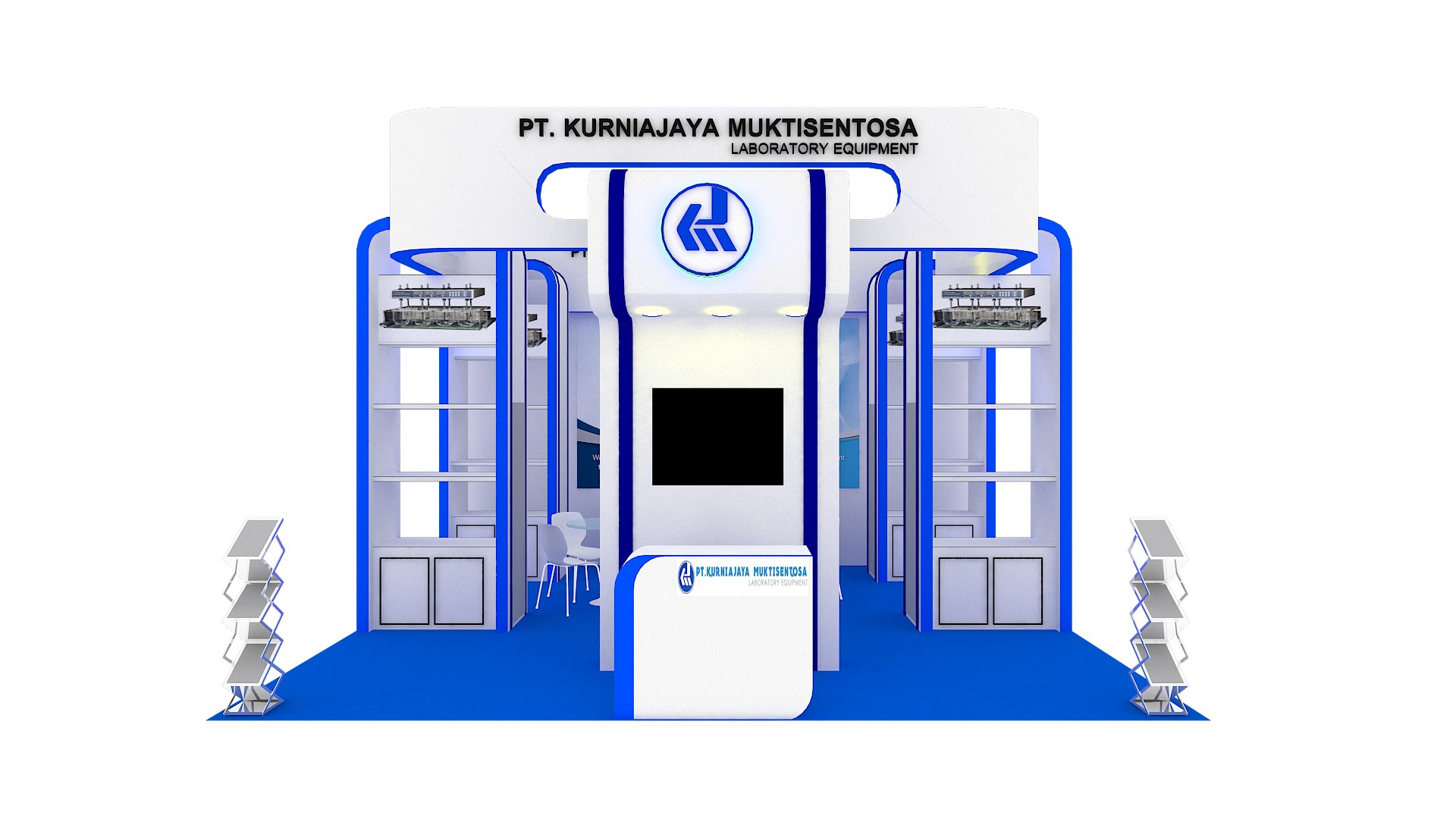 Booth Exhibition Design Size 6x6 M Three Sides Open 3D Model ...
