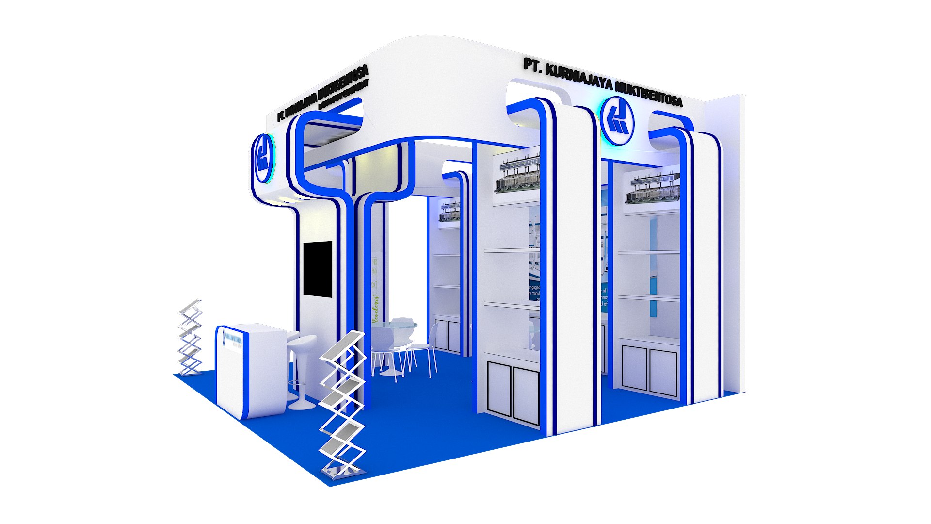 Booth Exhibition Design Size 6x6 M Three Sides Open 3D Model ...