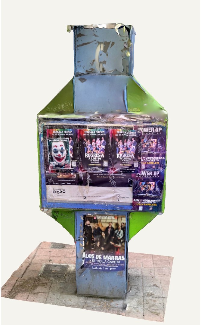 3D Retro Public Payphone Photoscan With Posters - TurboSquid 1919079