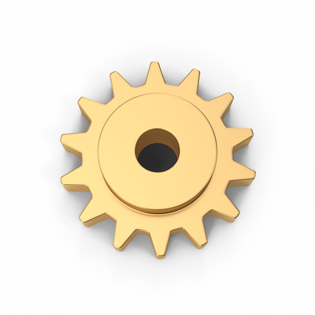 3D Gold Gear Model - TurboSquid 1998888