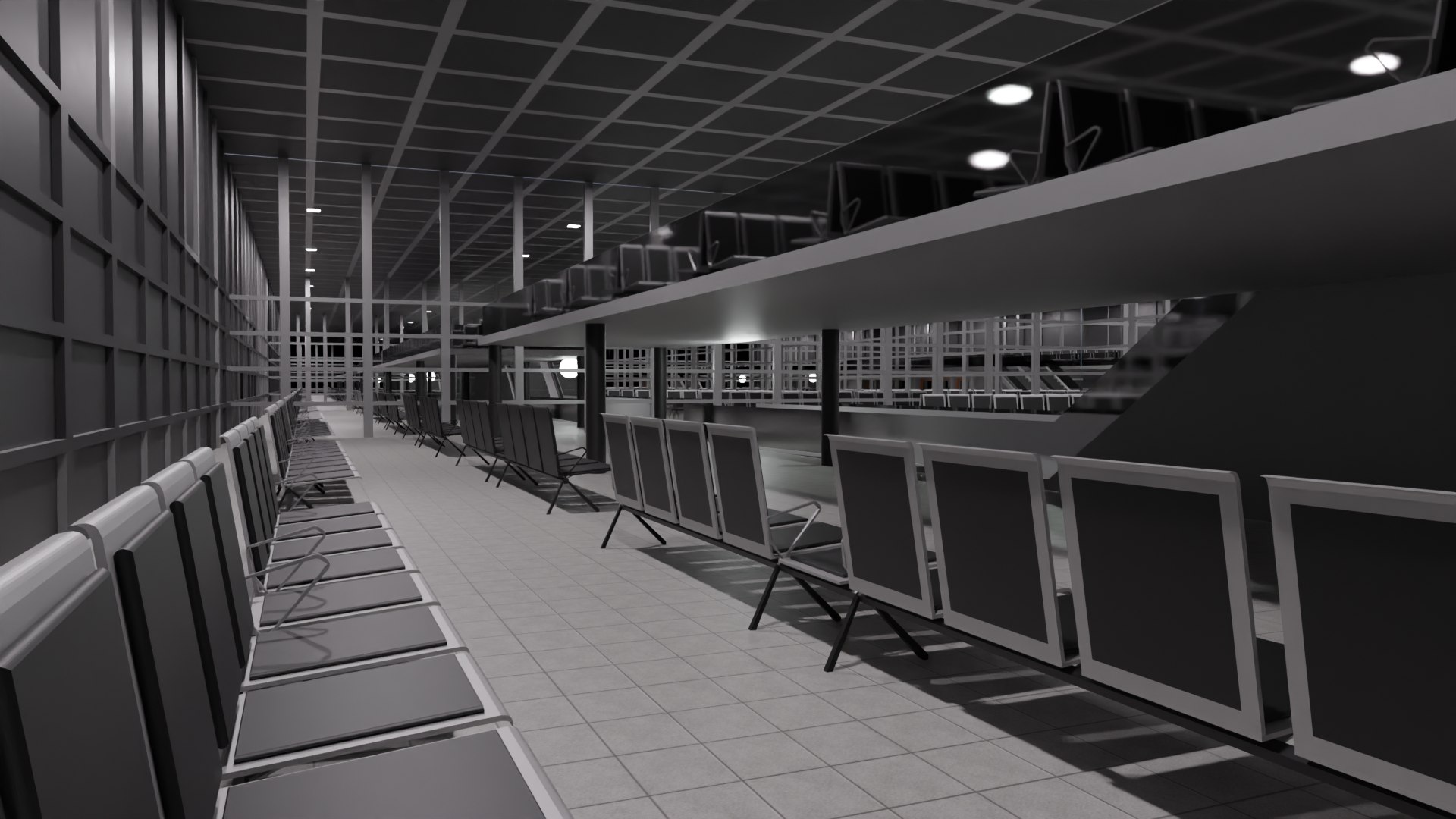 3D Airport Interior - TurboSquid 1923967
