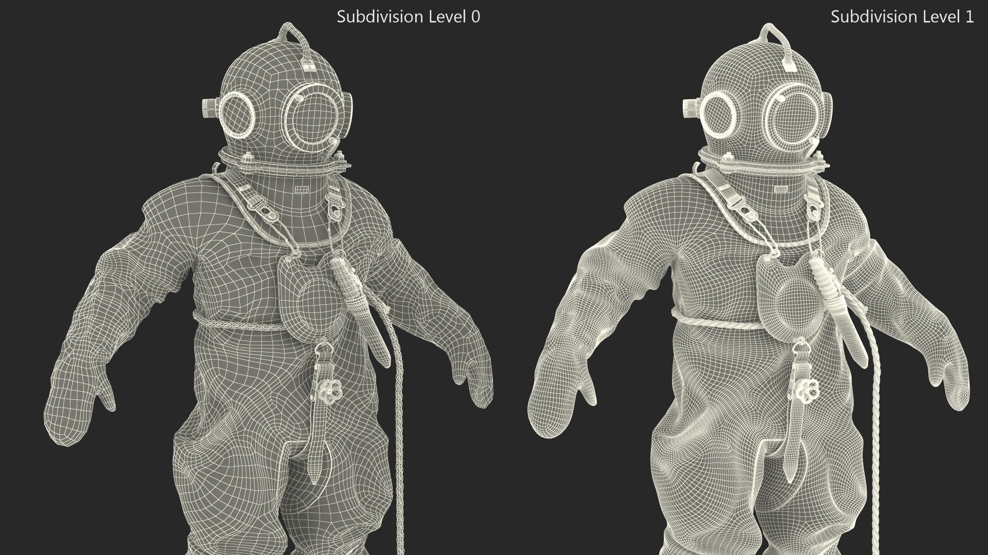 Old Rusty Diving Suit Model - TurboSquid 2315701
