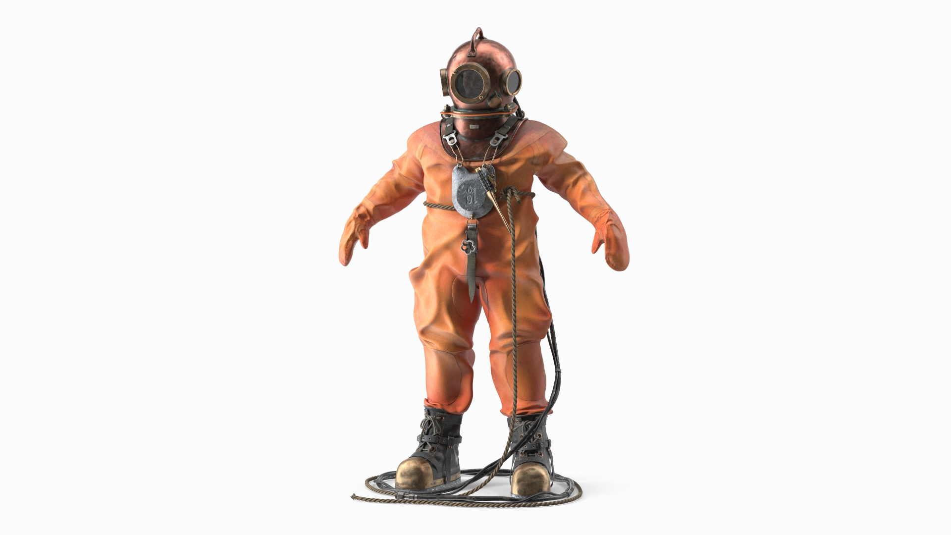Old Rusty Diving Suit Model - TurboSquid 2315701