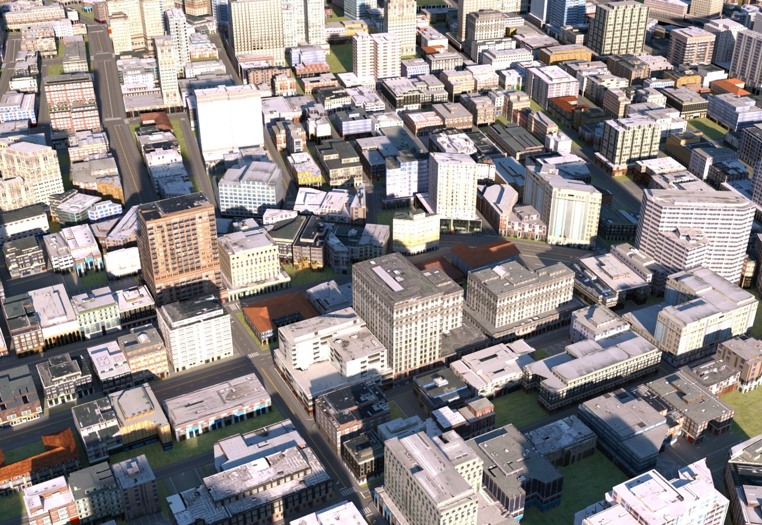 3D Town City Downtown Model - TurboSquid 1403575