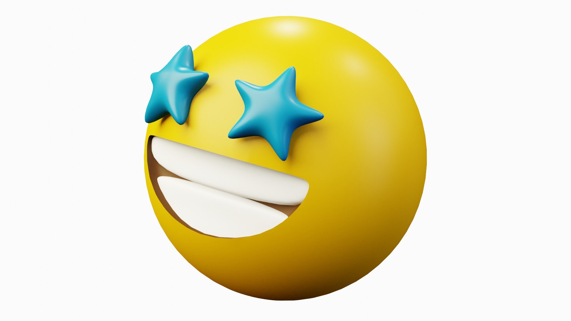 Starry Eyes Yellow Ball Emoticon Emoji Or Smiley 3D Model - TurboSquid ...