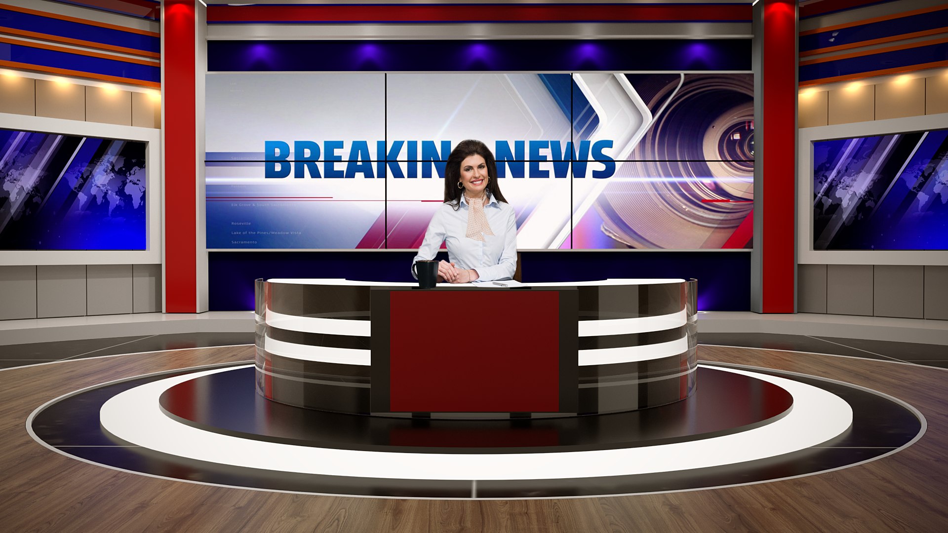 3D Model News Virtual Set - TurboSquid 1882933