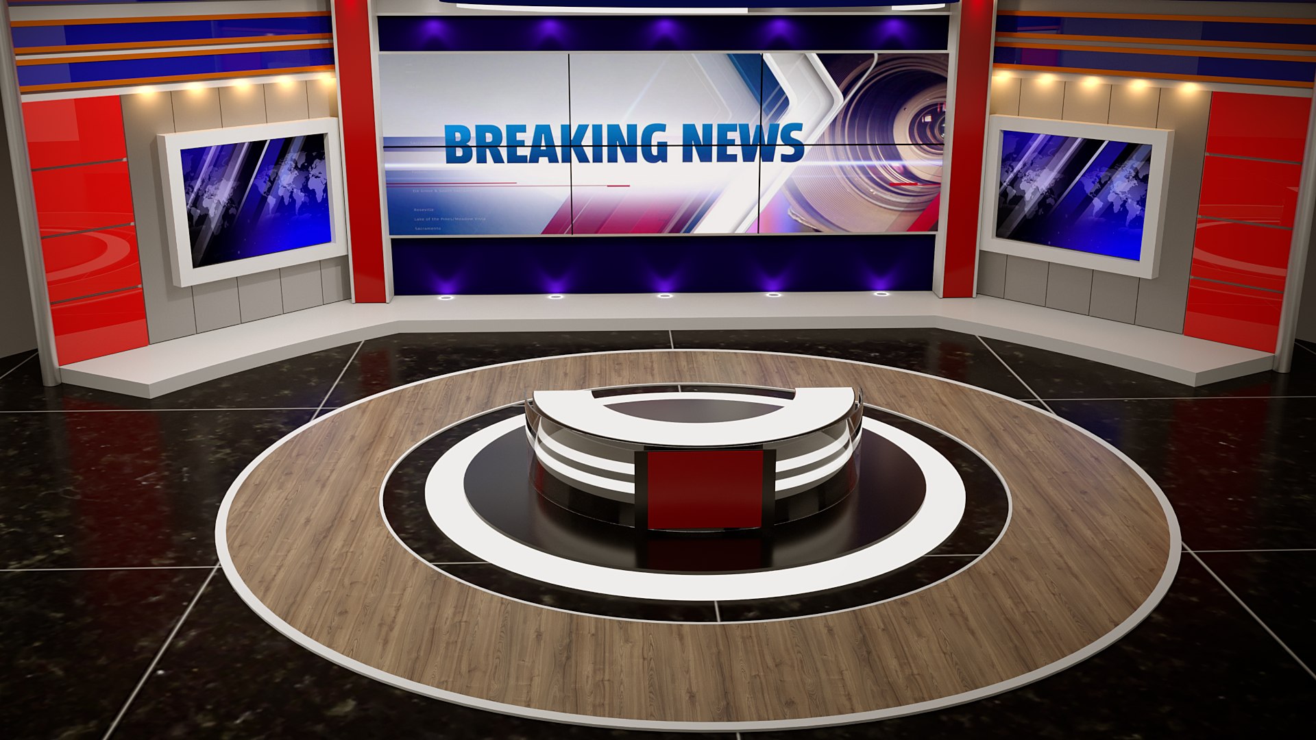 3D Model News Virtual Set - TurboSquid 1882933