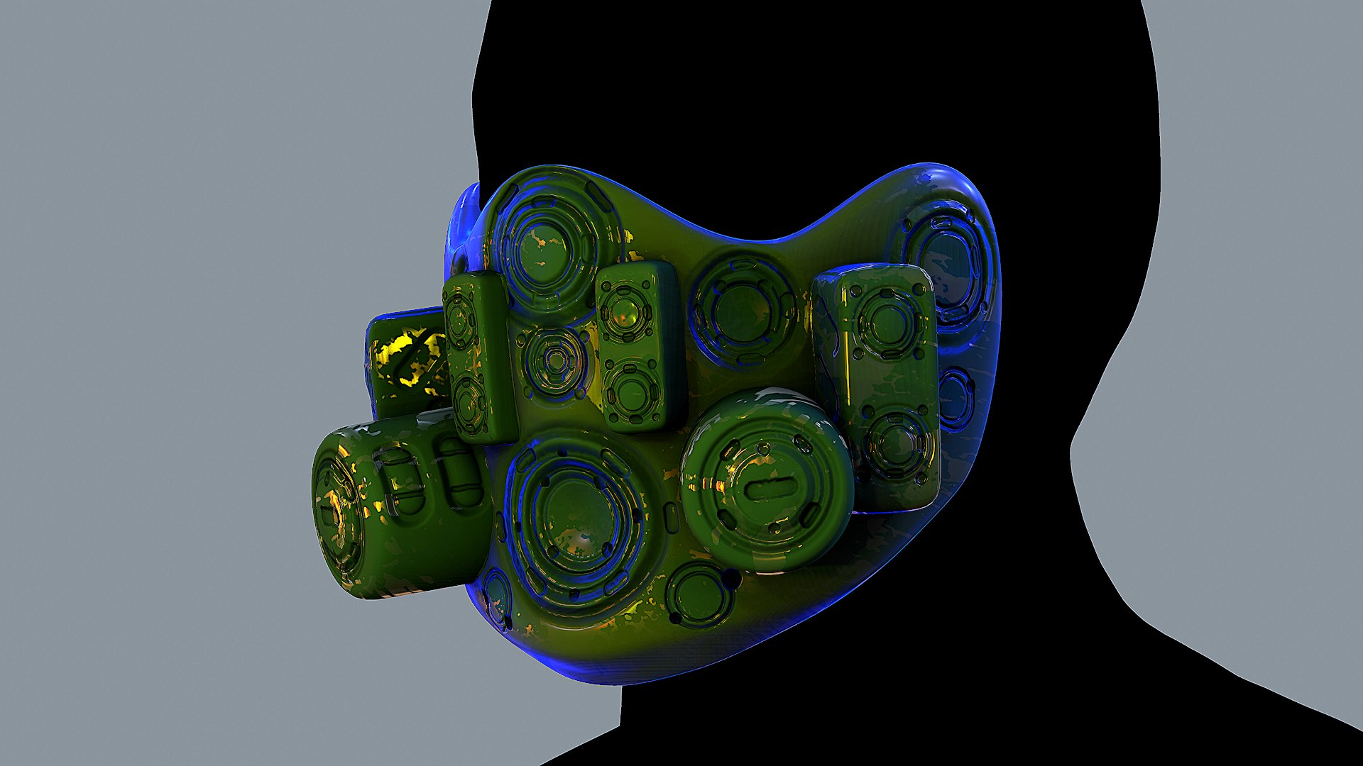 3D model 3D Gas mask respirator scifi futuristic model - TurboSquid 1940795