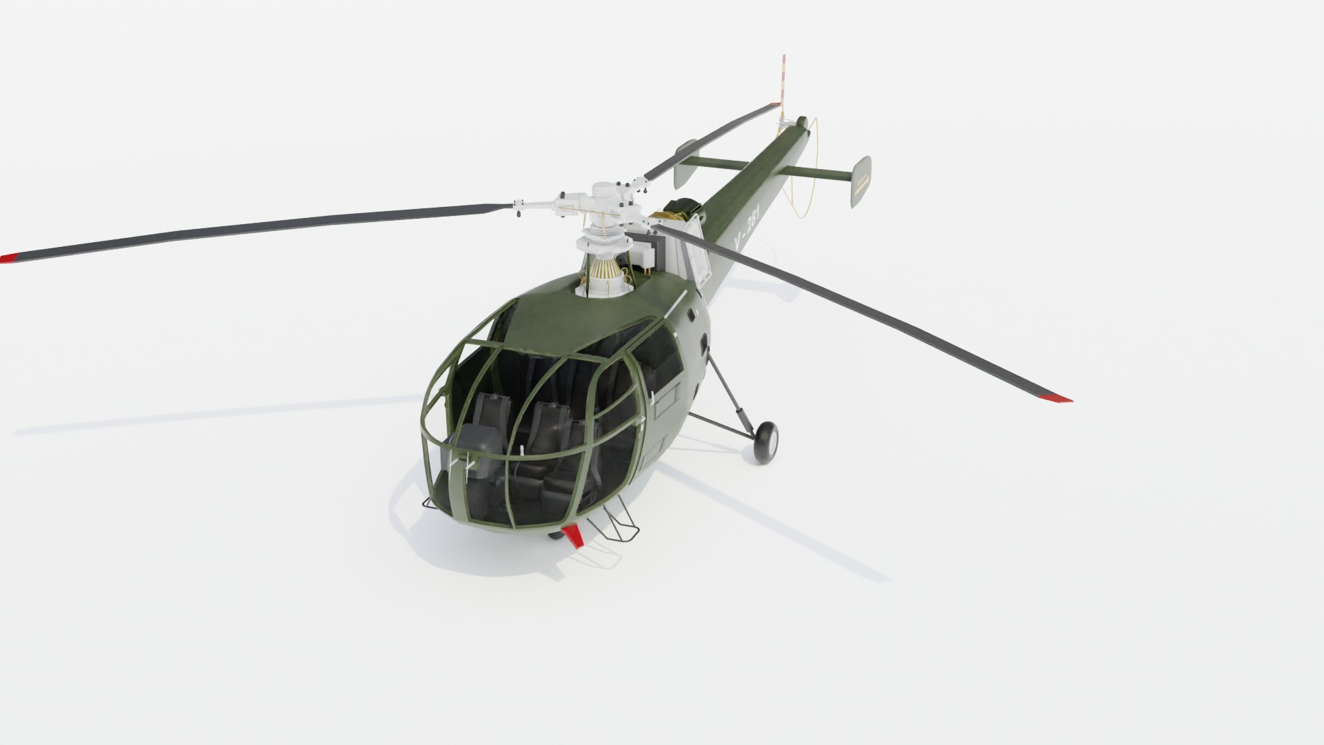 3d Model Alouette Iii Helicopter Aerospatiale