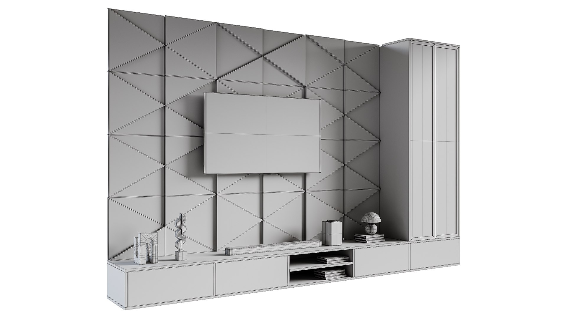 Modern TV Wall 026 3D Model - TurboSquid 2379201